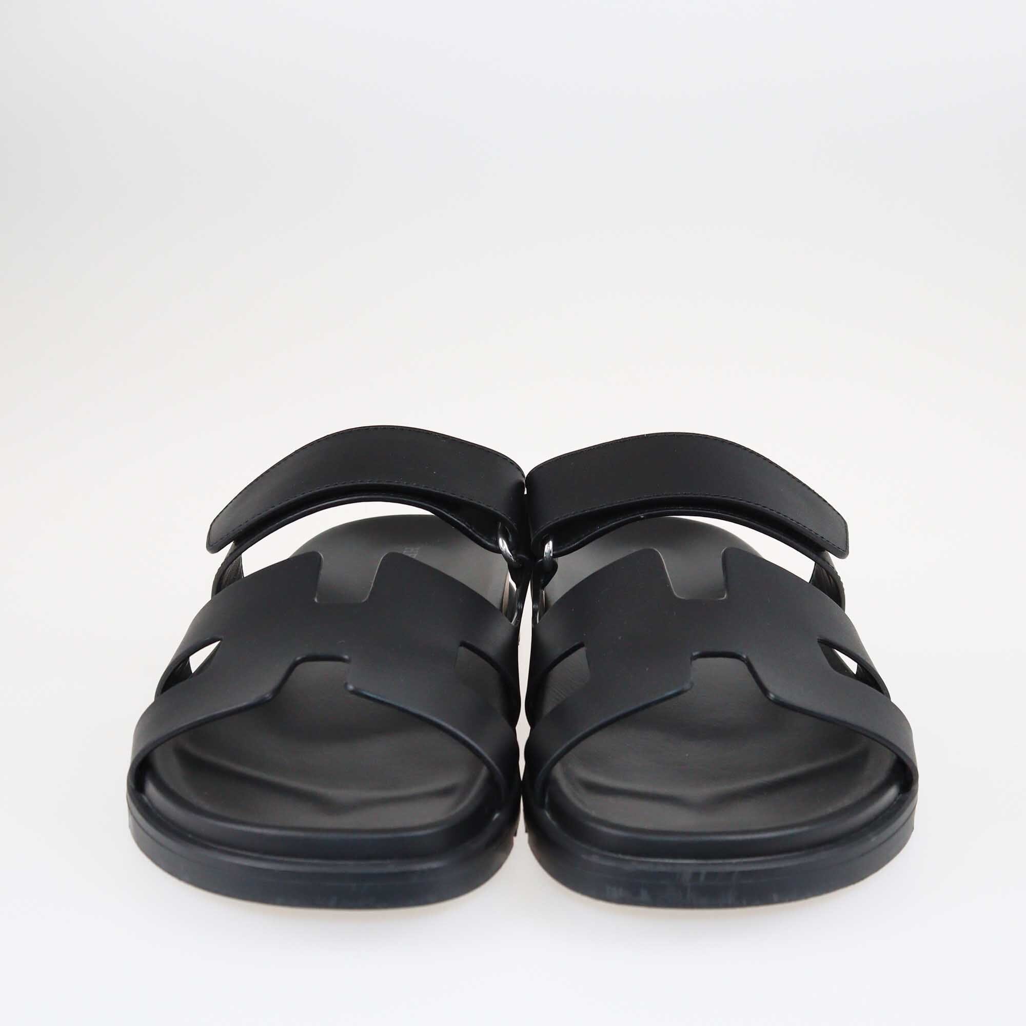 Hermes Black Chypre Sandals