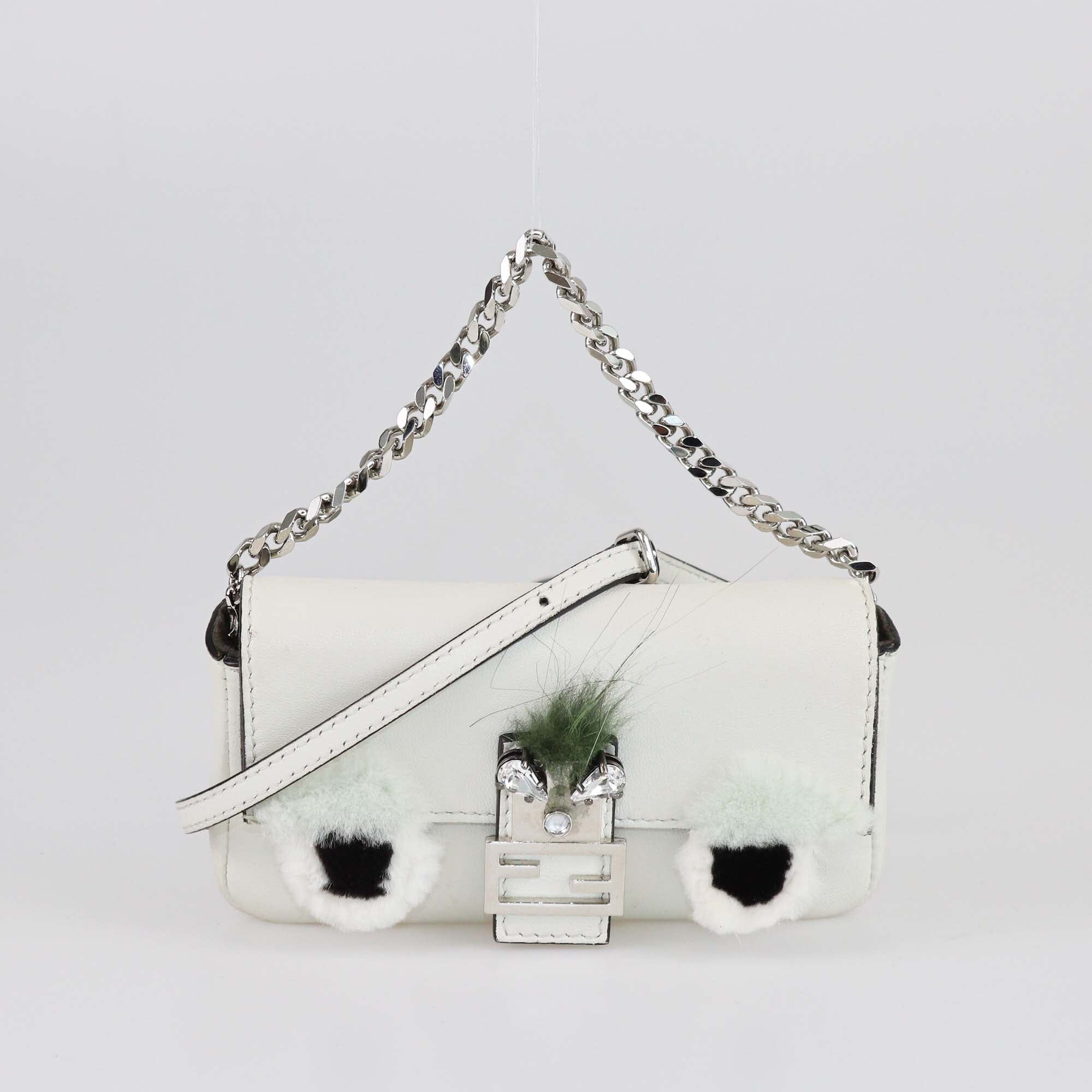 Fendi Off White Micro Buggie Baguette Bag